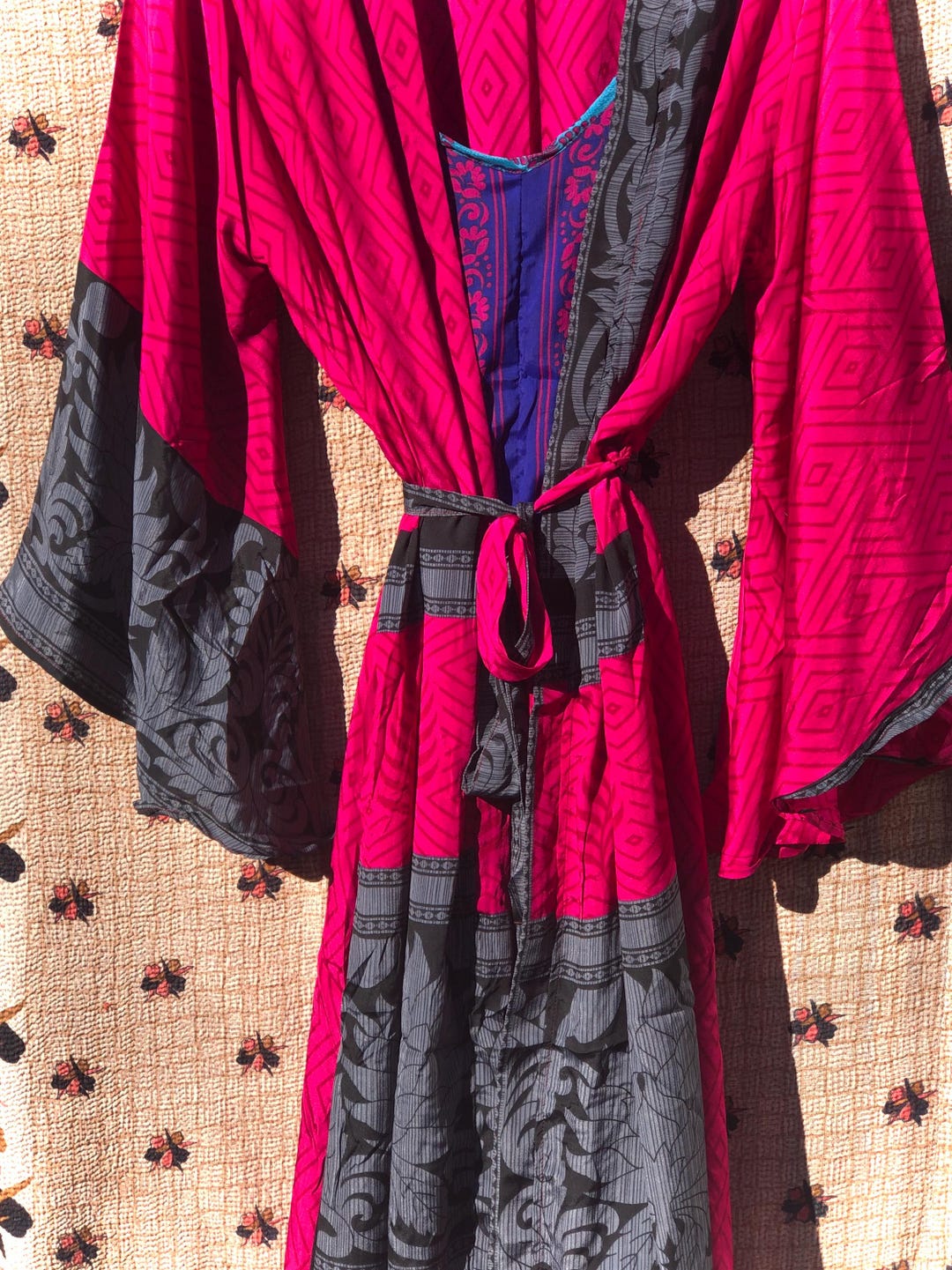 Luna Robe Flutter Bell Sleeves Shirt Dress Tailoring With Side Slits ...