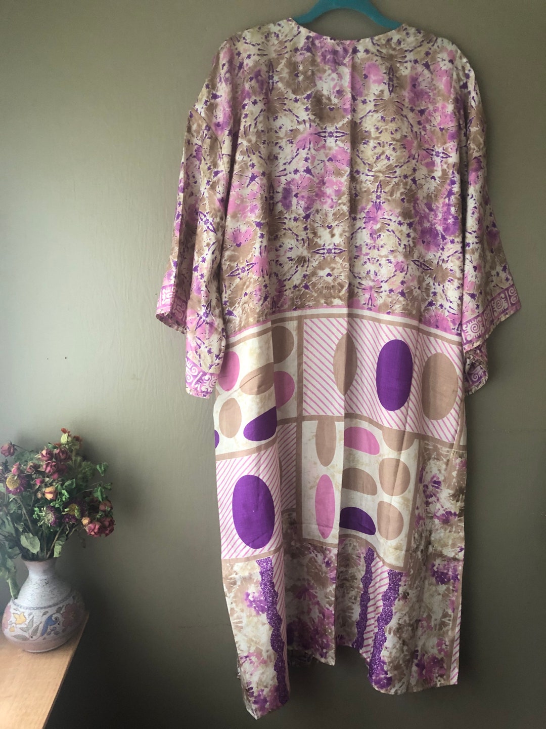 2022 Smoking Jacket - Swing Coat - Silk Duster - Upcycled Sari Silk ...