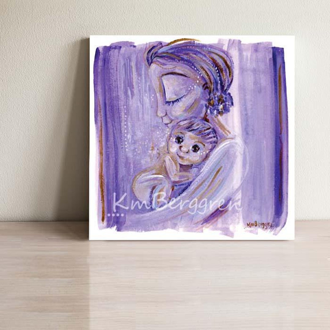 Kind Universe - Purple Mother and Baby Art Print - Limited Edition ...