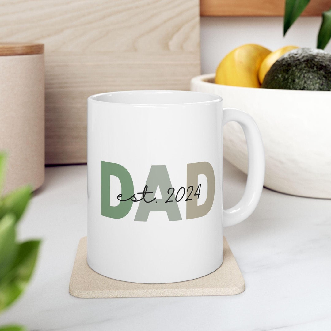 Custom Dad Mug Dad Est. year, Personalized Mug Gift for New Fathers ...