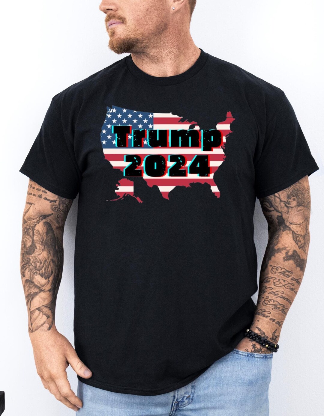 Trump 2024 T-shirt American Flag USA Patriotic Tee, Pro Donald Trump ...