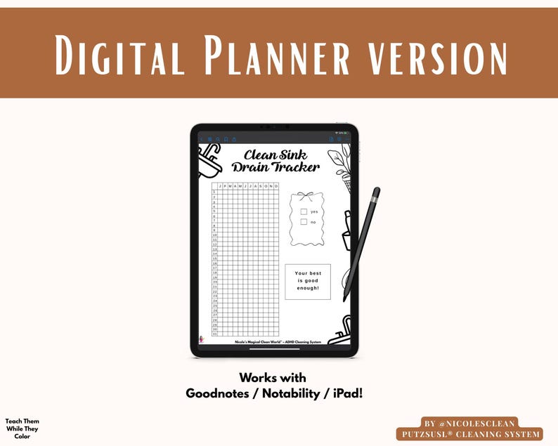 Bathroom – Sink Quick Clean Mini Pack, ADHD Cleaning Printable, Simple ...