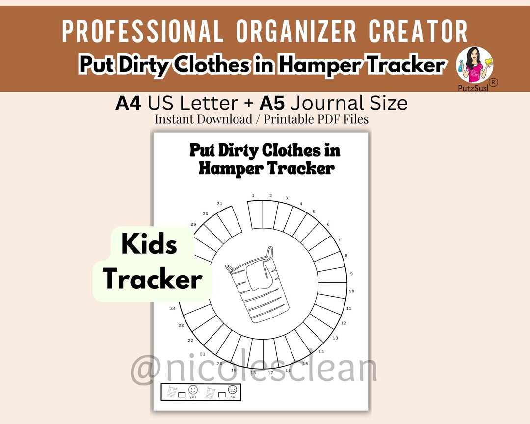Printable Kids Chore Tracker Room Management System Black White Monthly ...