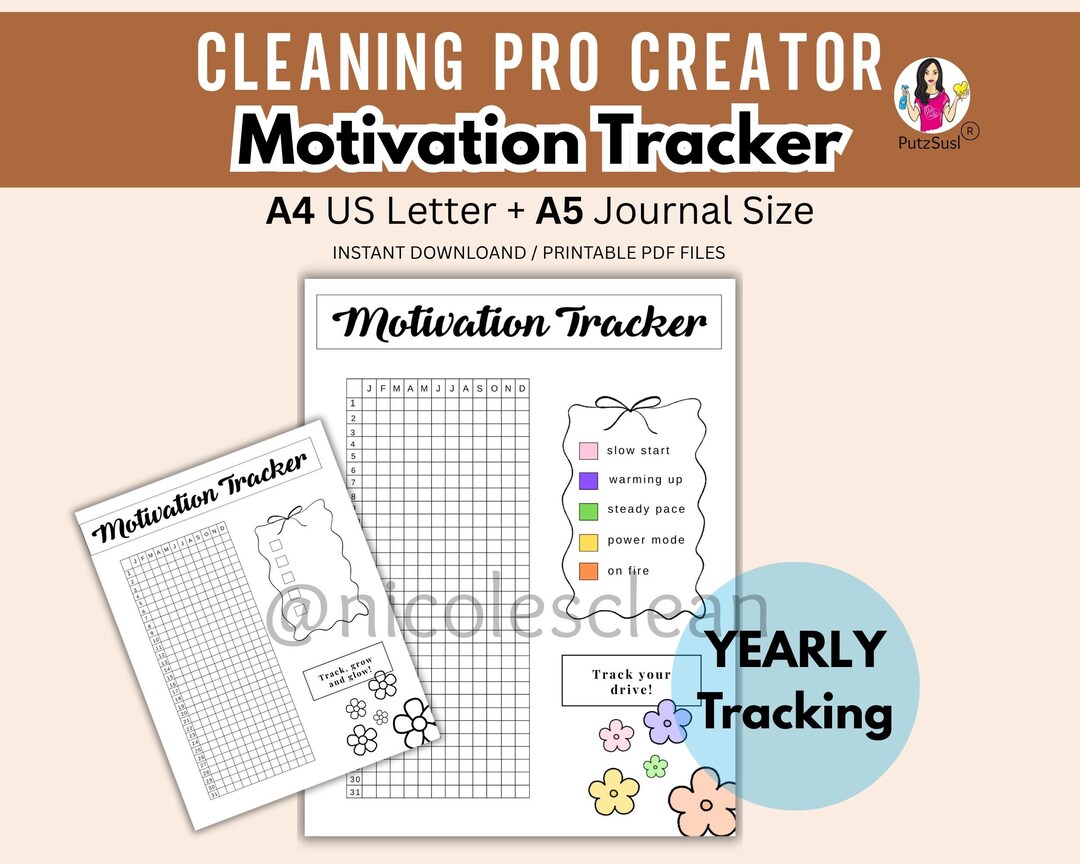 Printable Motivation Tracker: Daily Planner, Habit Tracker (digital ...