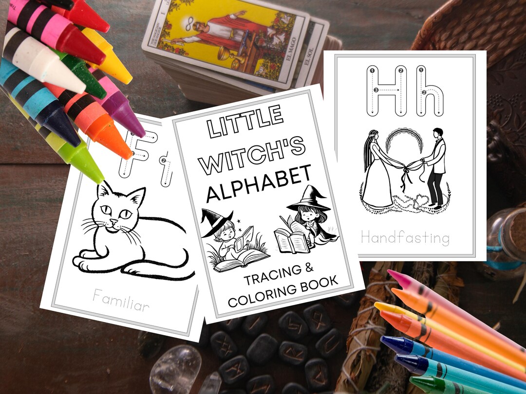 Coloring Book, Alphabet Coloring for Little Witches, Halloween Activity ...