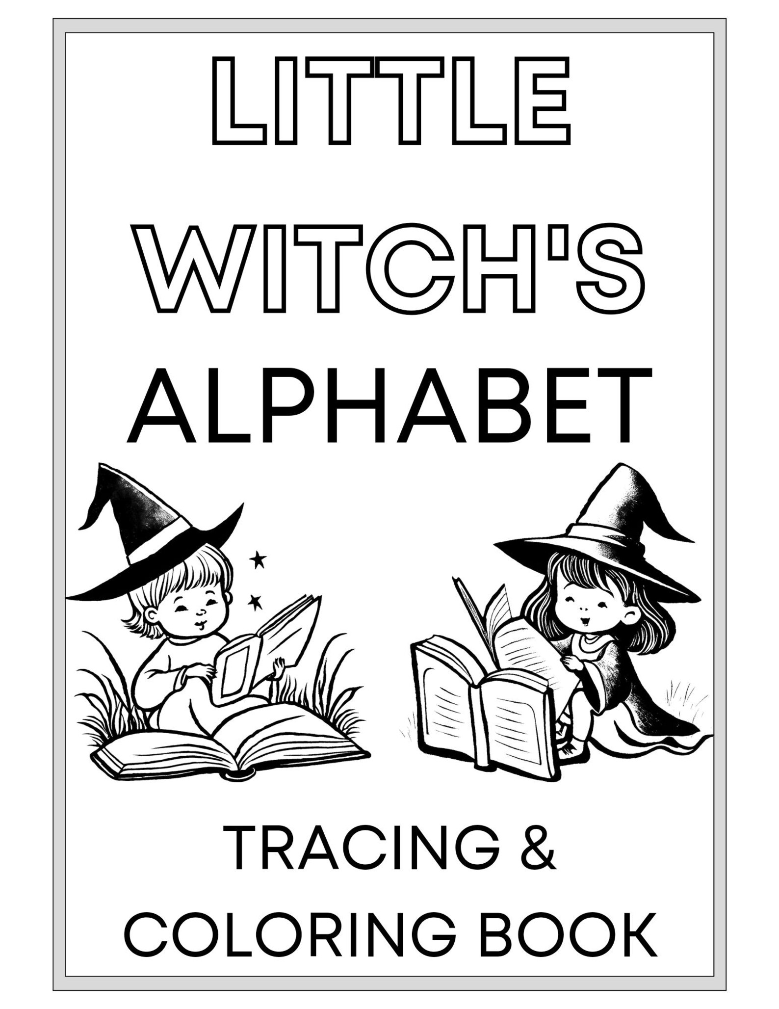 Coloring Book, Alphabet Coloring for Little Witches, Halloween Activity ...