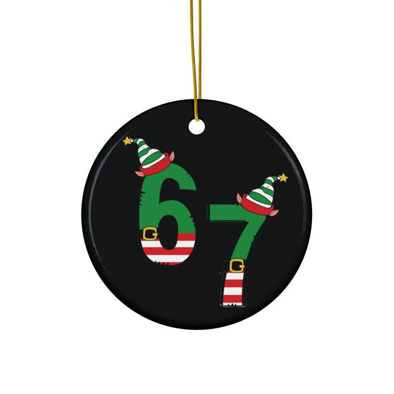Gen Z Elf Style 67 Ceramic Christmas Ornament - Etsy