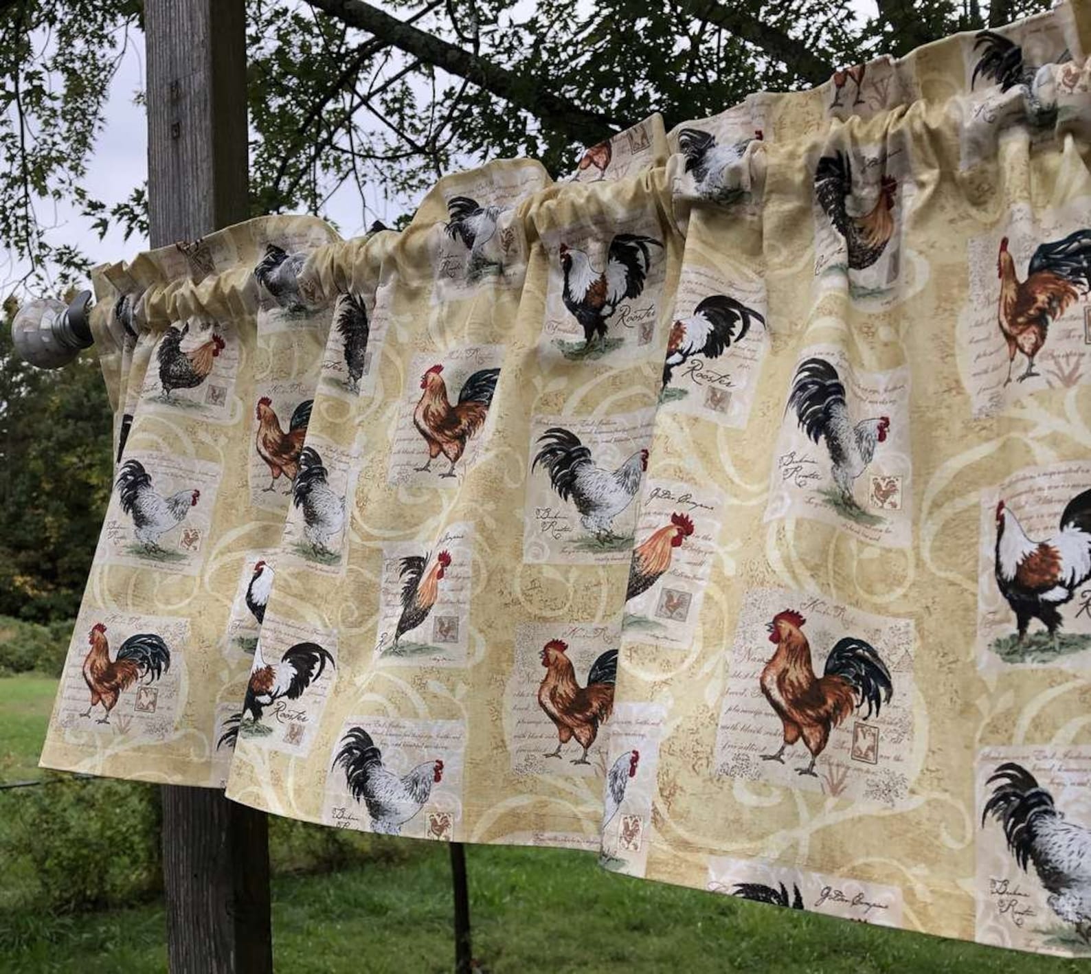 Chicken Valance Barnyard Rooster Poultry Farm Animal Bird Coop - Etsy