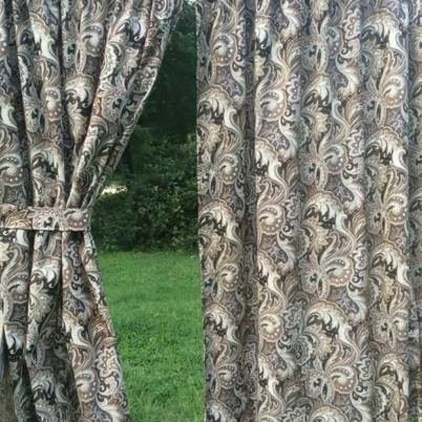 Paisley Curtains - Etsy