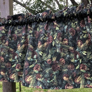Pine Tree Valance Pine Cone Rustic Cabin Lodge Pinecones Outdoorsy ...