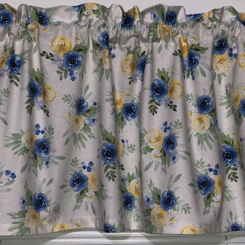Blue Floral Valance - Etsy