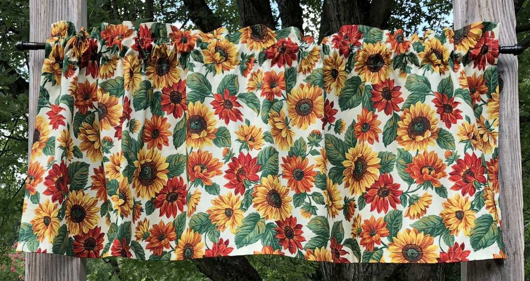 Autumn Sunflower Valance Fall Flower Harvest Floral Wildflower Garden ...