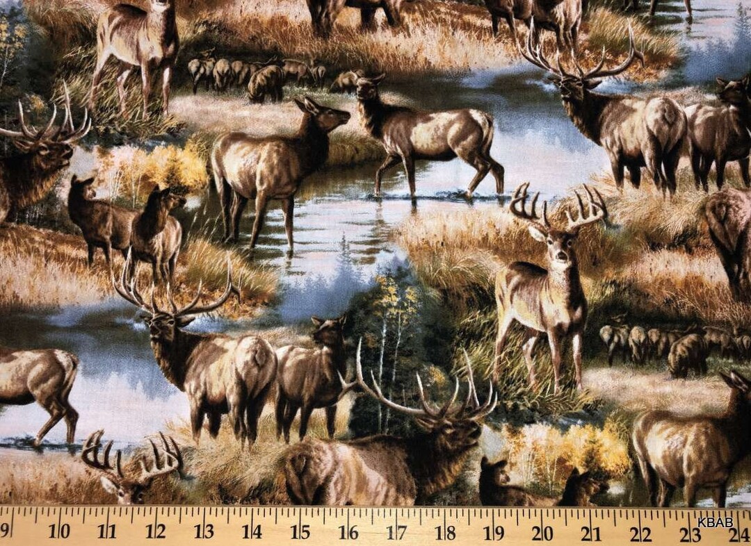 Deer Elk Valance Forest Woodland Animals Valance Wildlife Autumn ...