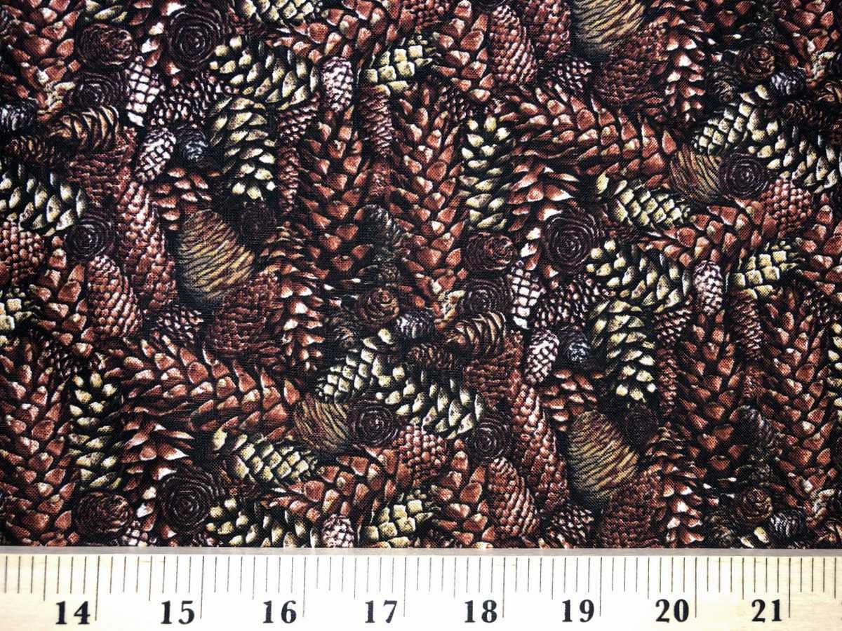 Woodland Pine Cones Nature Fabric Pinecone Fabric Tree | Etsy