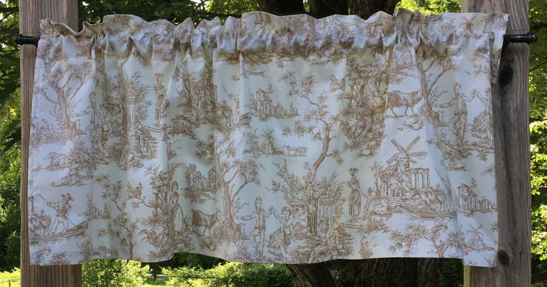 Romantic Toile Dance Churn Rooster Goat Family Life Brown Cream ...