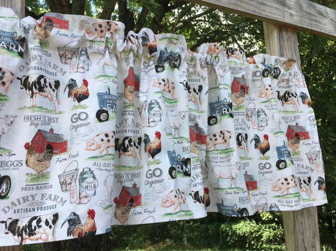 Farm Animal Valance Country Dairy Farm Barn Cow Chicken - Etsy
