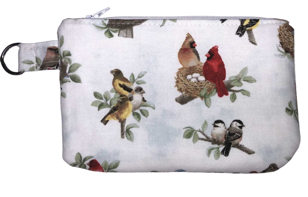 Bird Lover Coin Change Purse, Nature Birdwatcher Gift Zipper Key Chain ...