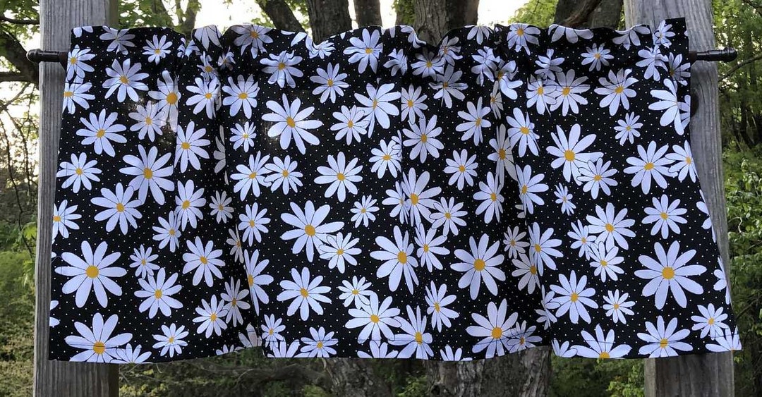 Daisy Valance Wildflower Floral Valance Garden Daisy Dots Floral ...