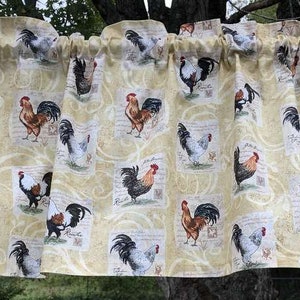 Chicken Valance Barnyard Rooster Poultry Farm Animal Bird Coop Cream ...