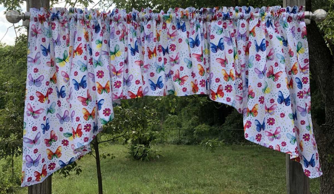 Butterfly Valance Swags Butterflies All Over Valance Summer Spring ...