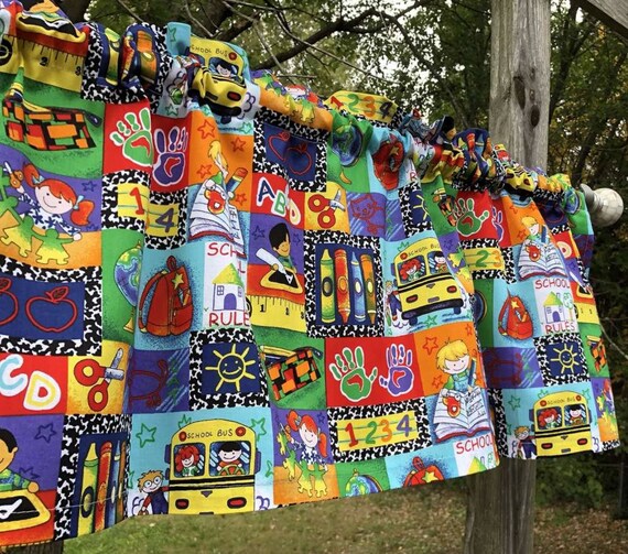 School Valance Preschool First Grade Teacher Classroom - Etsy