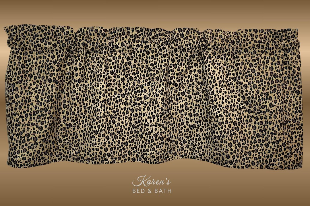Cheetah Leopard Valance: Safari Animal Print Farmhouse Window Curtain ...