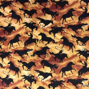 Rustic Western Cowboy Valance, Wild West Horse Rodeo Roping Cattle ...