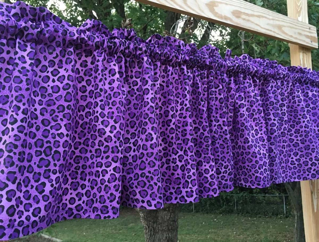 Purple Leopard Valance Cheetah Safari Jungle Cat Wildlife Animal Spots ...