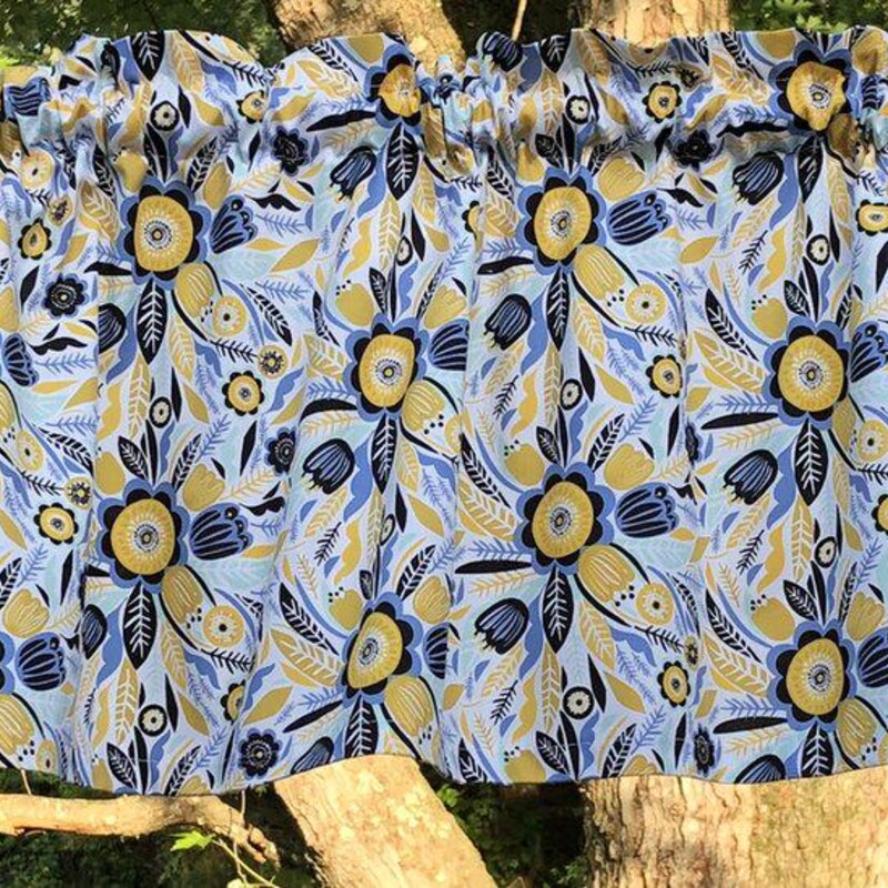 Blue Floral Valance - Etsy