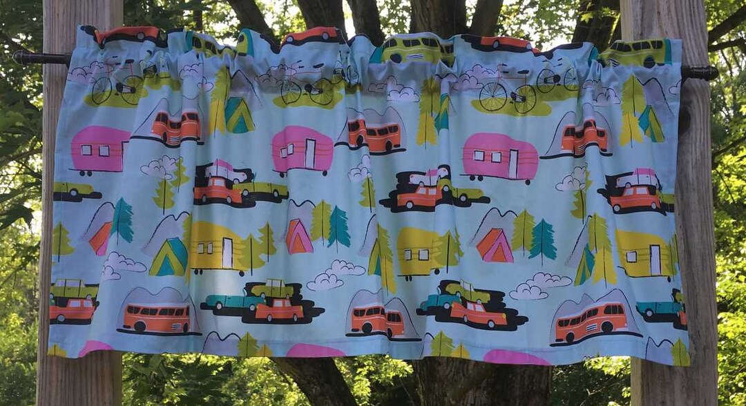 Retro Camping Valance Camp Trailer Motor Home Vacation Camper ...
