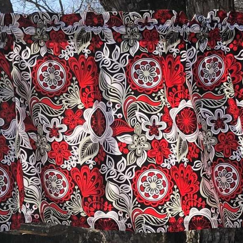Red Black Curtains - Etsy