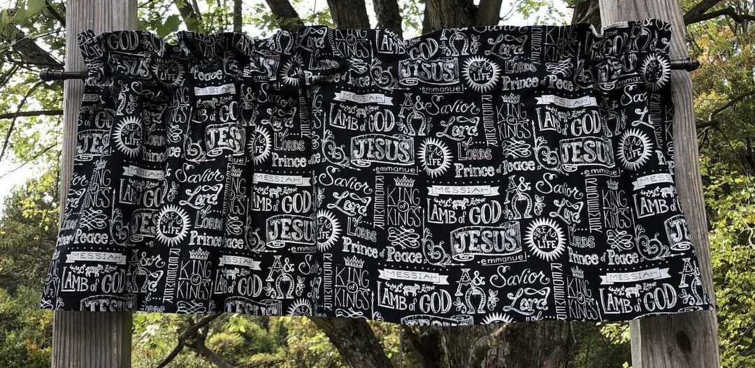Curtains Religious Christian Valance King of Kings RV Camper Valance ...