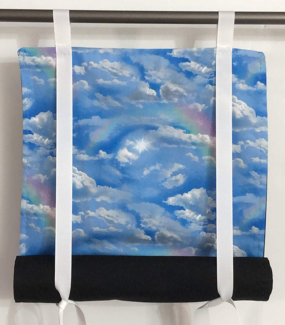 Classroom Door Window Curtain, Rainbows Sky Blue Teacher Roll up Window ...