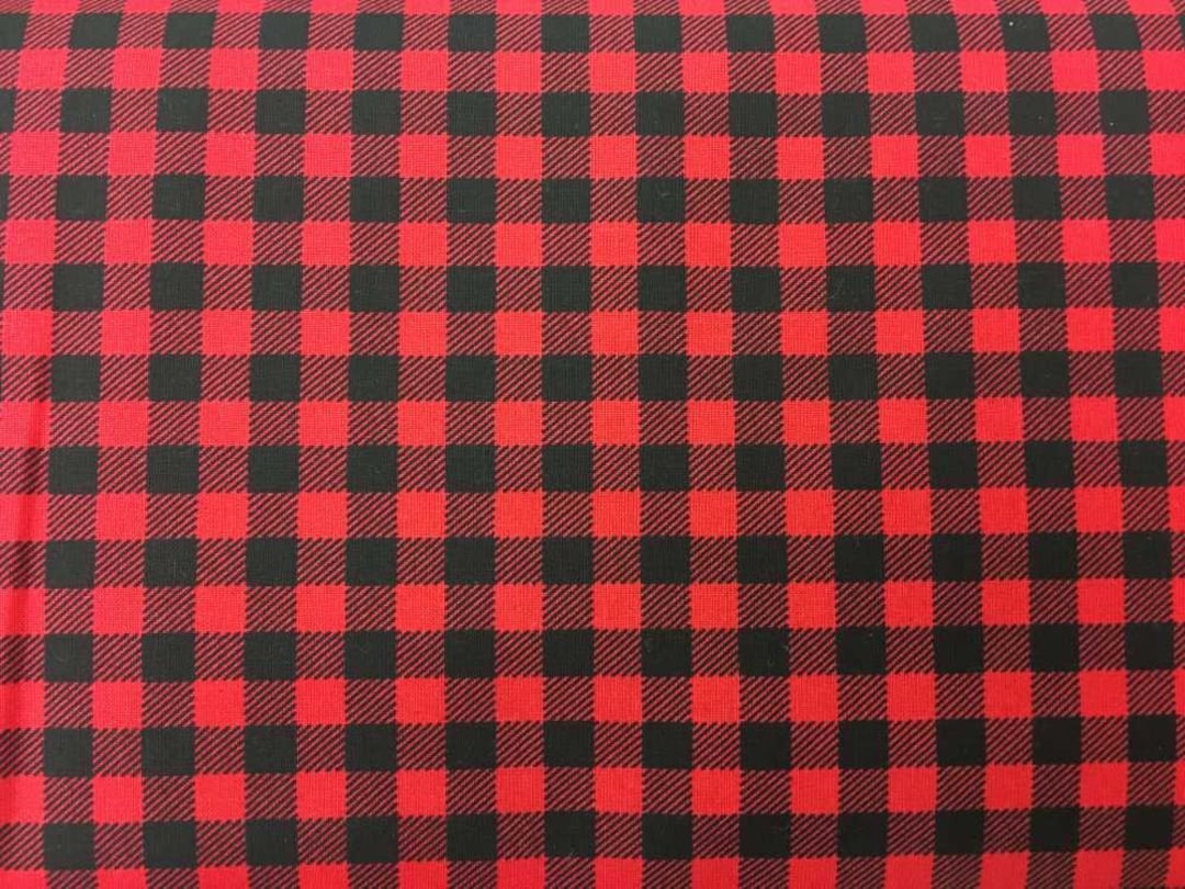 Red & Black Buffalo Check Fabric – Classic 3/8" Plaid Farmhouse Cotton ...