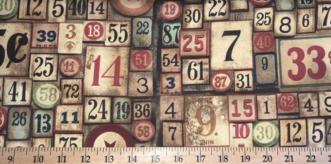 Retro Wooden Game Valance Game Room Wood Bingo Numbers Window Curtain ...