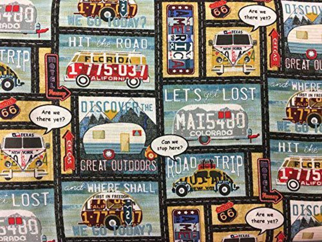 Travel & Camping Valance Car Camper Van Automobile Valance Route 66 ...