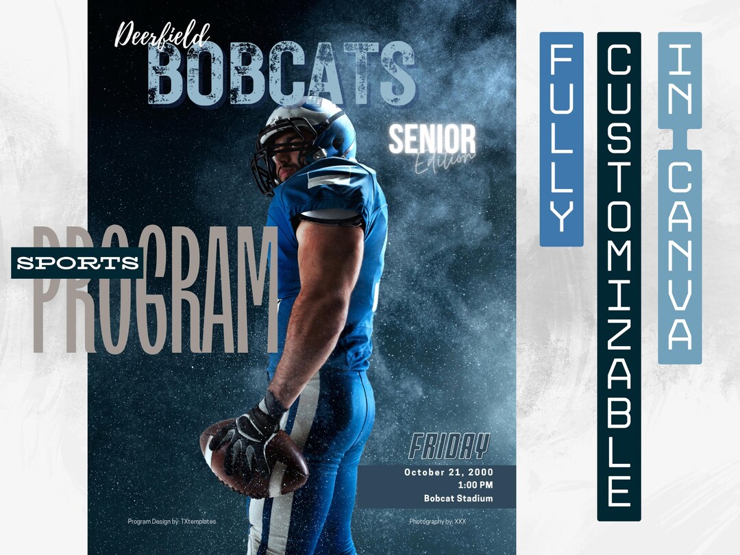 Sports Athletic Program Template, 46 Page Magazine-style Digital ...