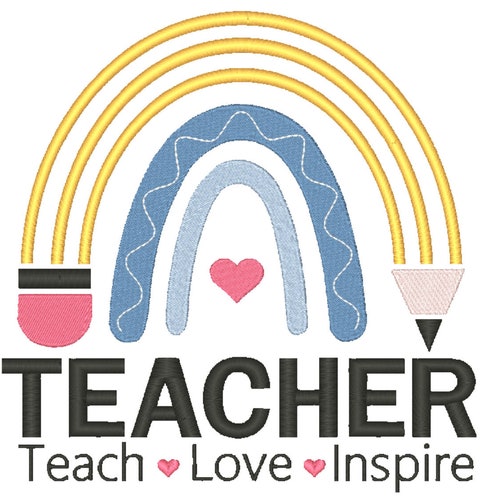 Teacher Machine Embroidery Designs / School Embroidery - Etsy