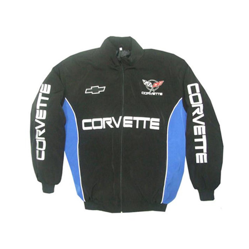 Corvette Blue Black Jacket, Racing Jacket, NASCAR Racing Jacket only ...