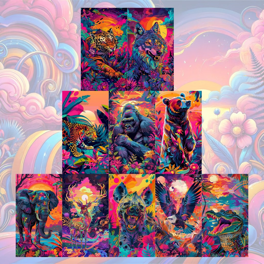 40 Png High-resolution Digital Download İmage Vibrant Psychedelic ...