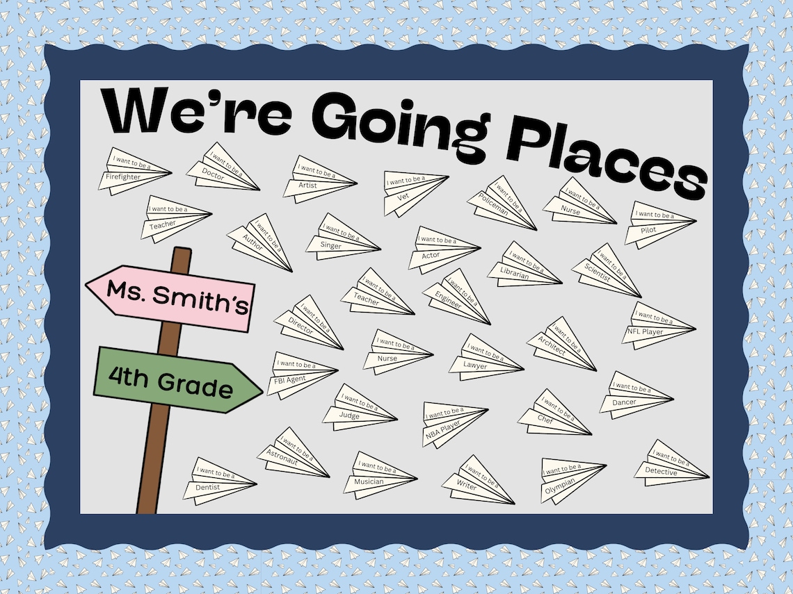 We're Going Places Bulletin Board Bundle | Travel, Planes, Stamps, Mail ...