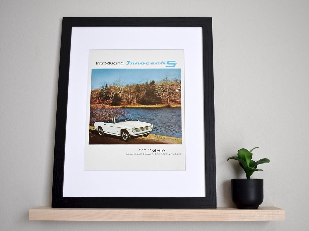 1968 Innocenti S 950 Spider (available GALLERY FRAMED!) Vintage ...