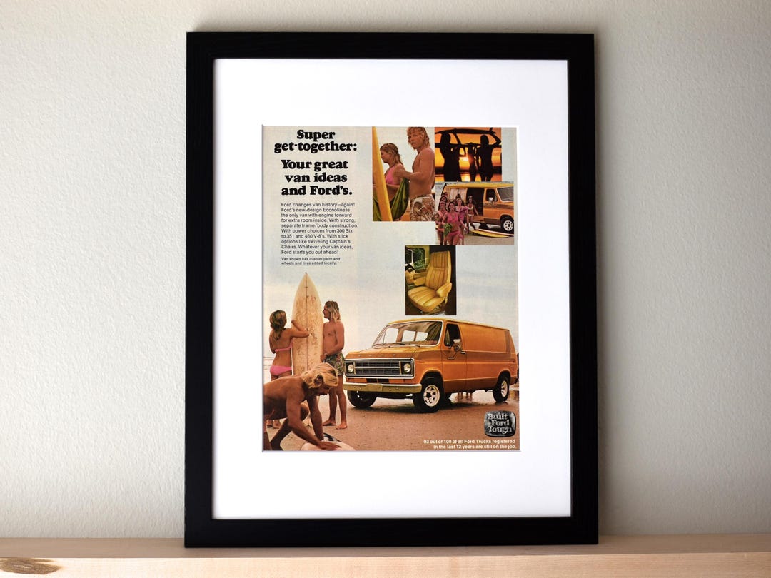 1976 Ford Van Econoline 150 / 250 (available GALLERY FRAMED!) Vintage ...