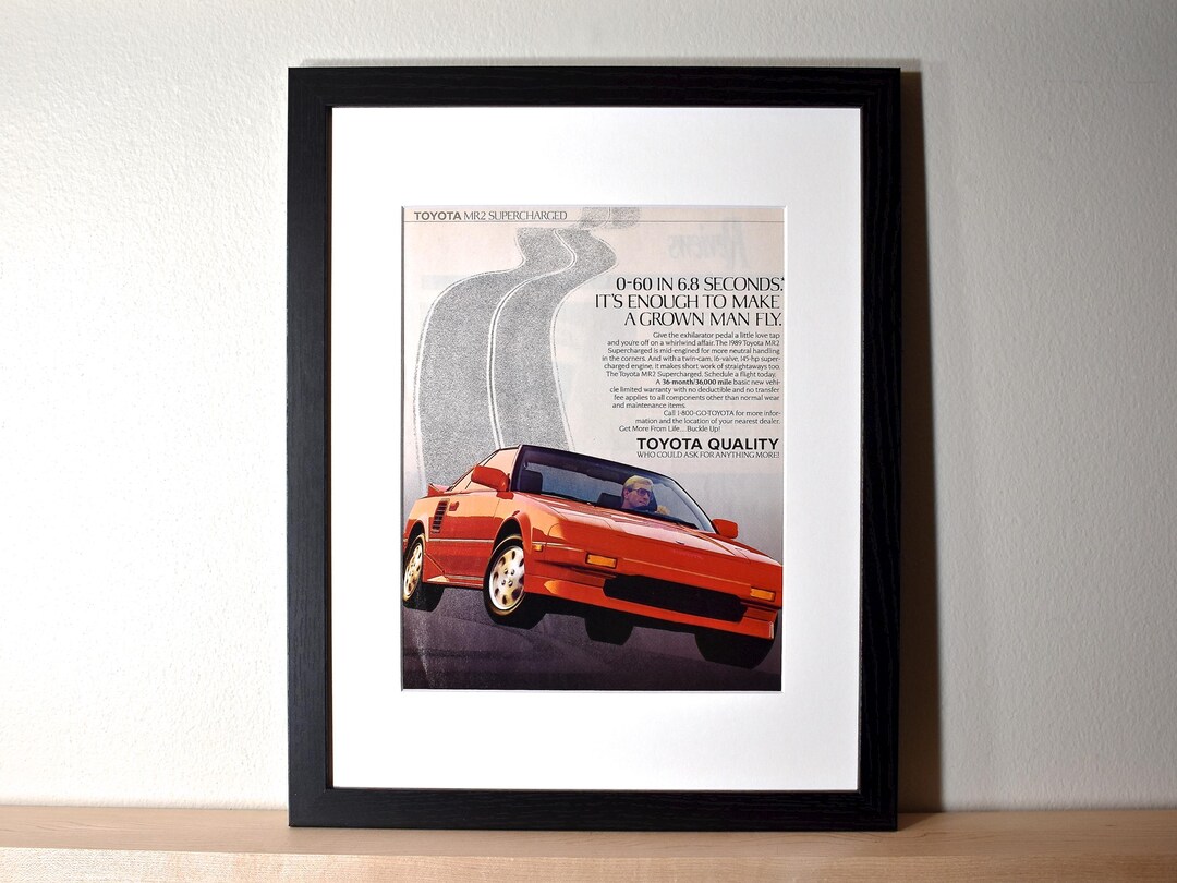 1989 Toyota MR2 Supercharged (available GALLERY FRAMED!) Vintage ...