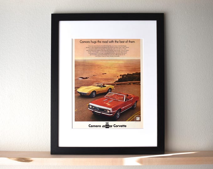 1968 Chevrolet Camaro SS / Corvette Sting Ray (available GALLERY FRAMED ...