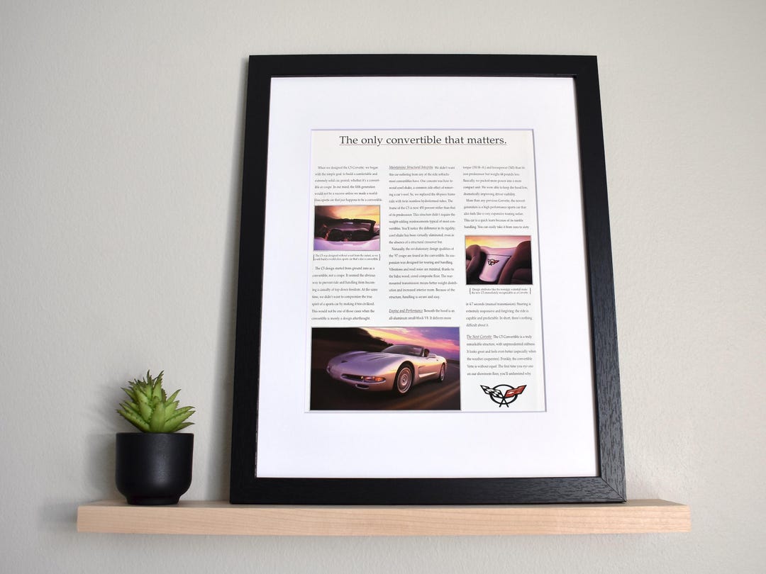 1997 Chevrolet Corvette C5 (available GALLERY FRAMED!) Vintage Magazine ...