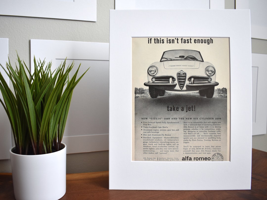 1963 Alfa Romeo Giulia 1600 Vintage Magazine Advertisement Wall Decor ...