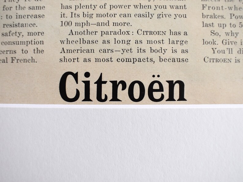 1963 Citroën DS19 (available GALLERY FRAMED!) Vintage Magazine ...