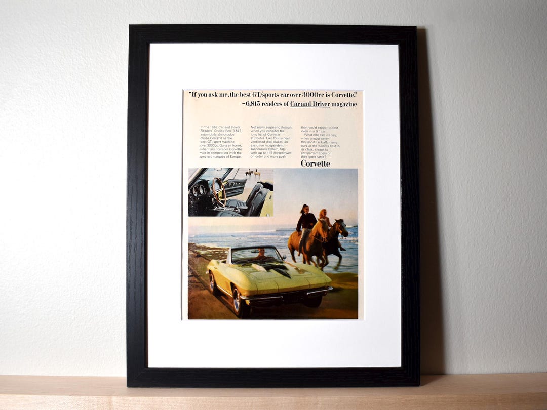 1967 Chevrolet Corvette Sting Ray (available GALLERY FRAMED!) Vintage ...