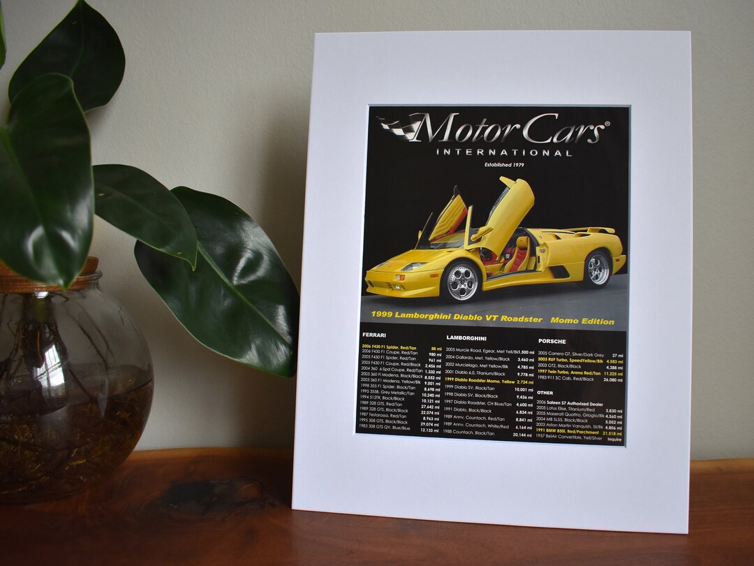 Lamborghini Diablo Roadster Momo Edition Retro Magazine Advertisement ...